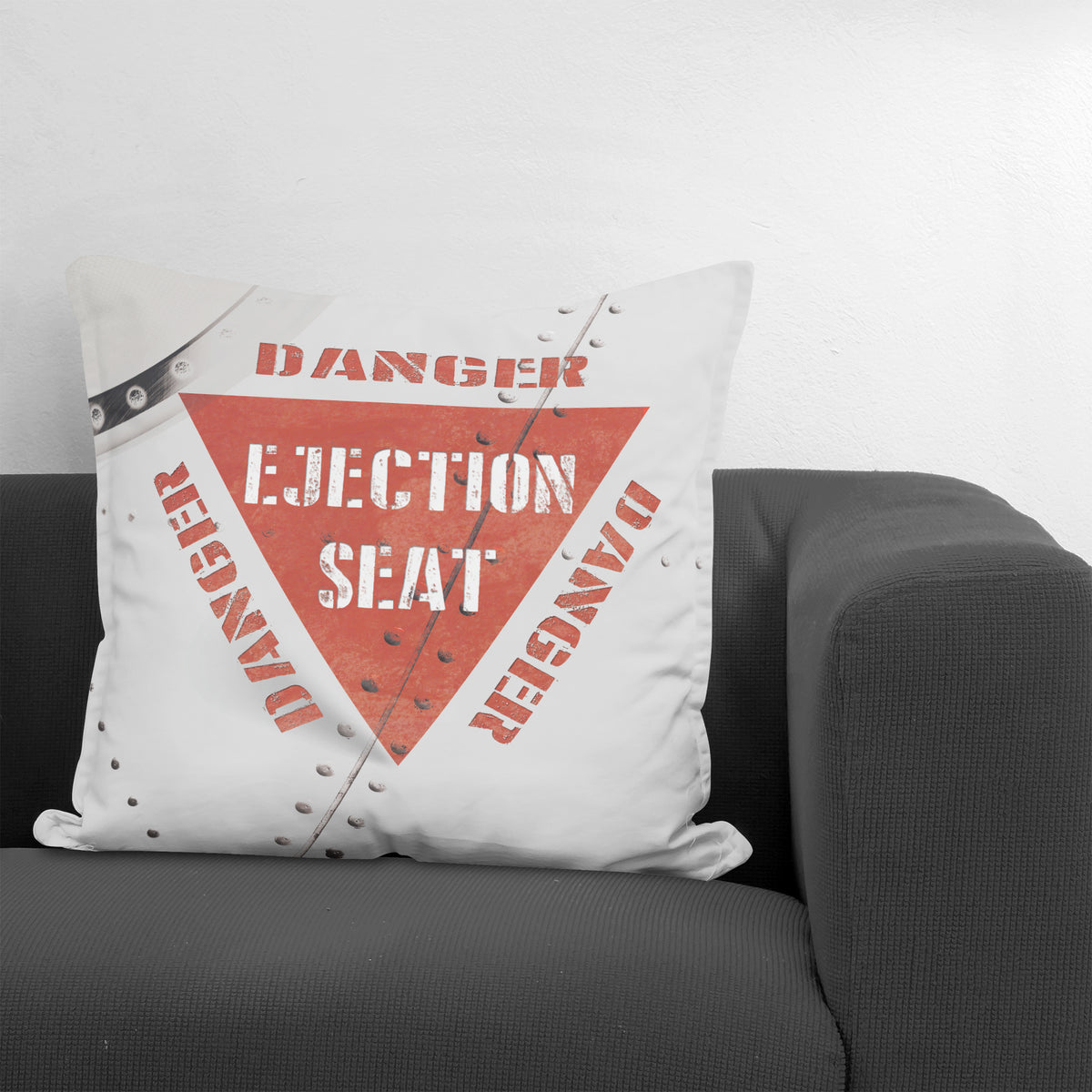 Danger Ejection Seat Throw Pillow – Koolkrew
