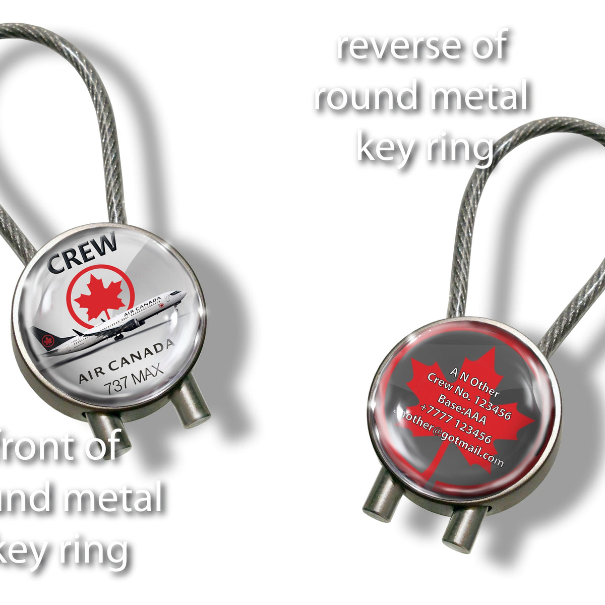 Air Canada B737 MAX Round Keyrings – Koolkrew