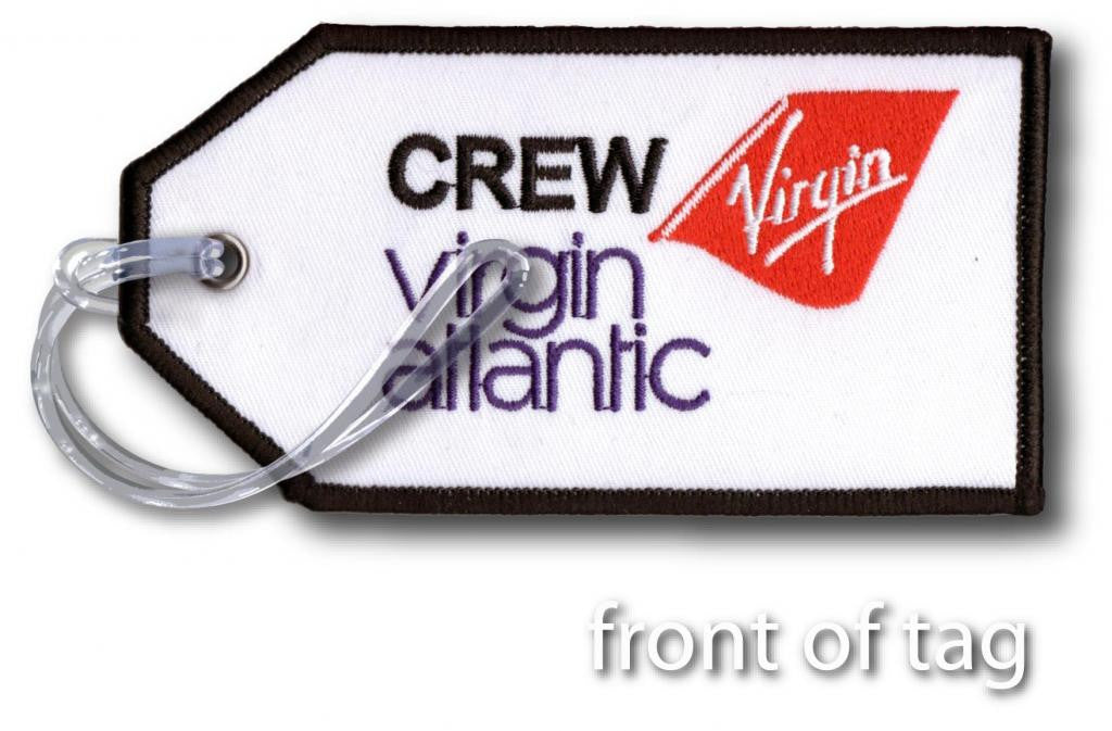 Virgin Atlantic Embroidered Tag | Large Crew Tag with Insert Card ...